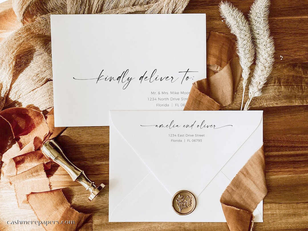 Wedding Envelope Printing Template, Minimalist Printable Envelope ...