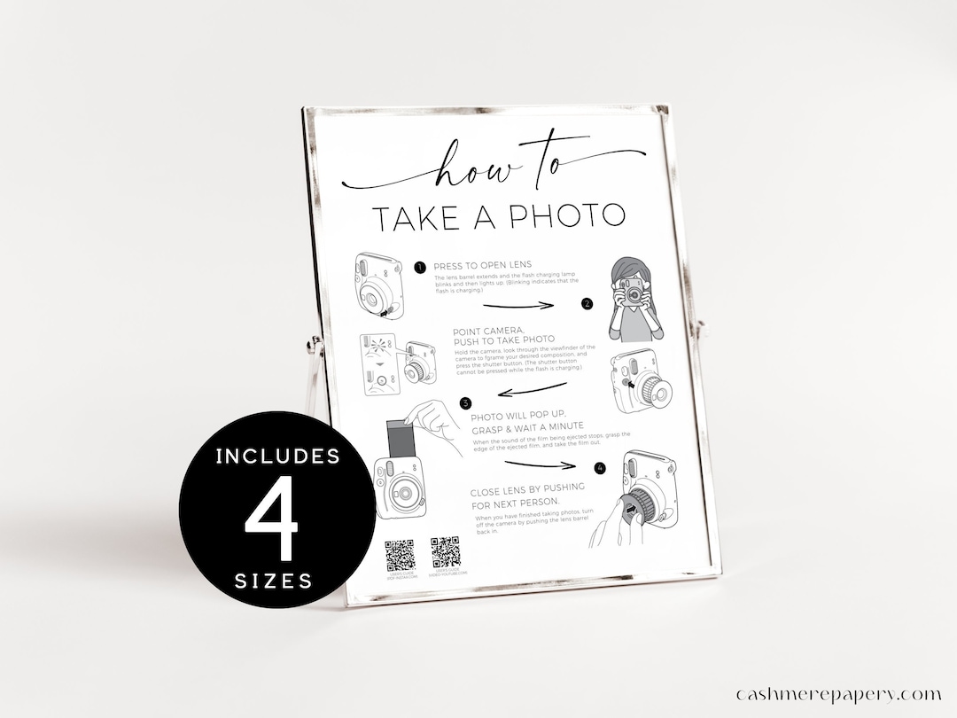Instax Mini 11 Photo Guestbook Sign | Camera Instructions Wedding Photo ...