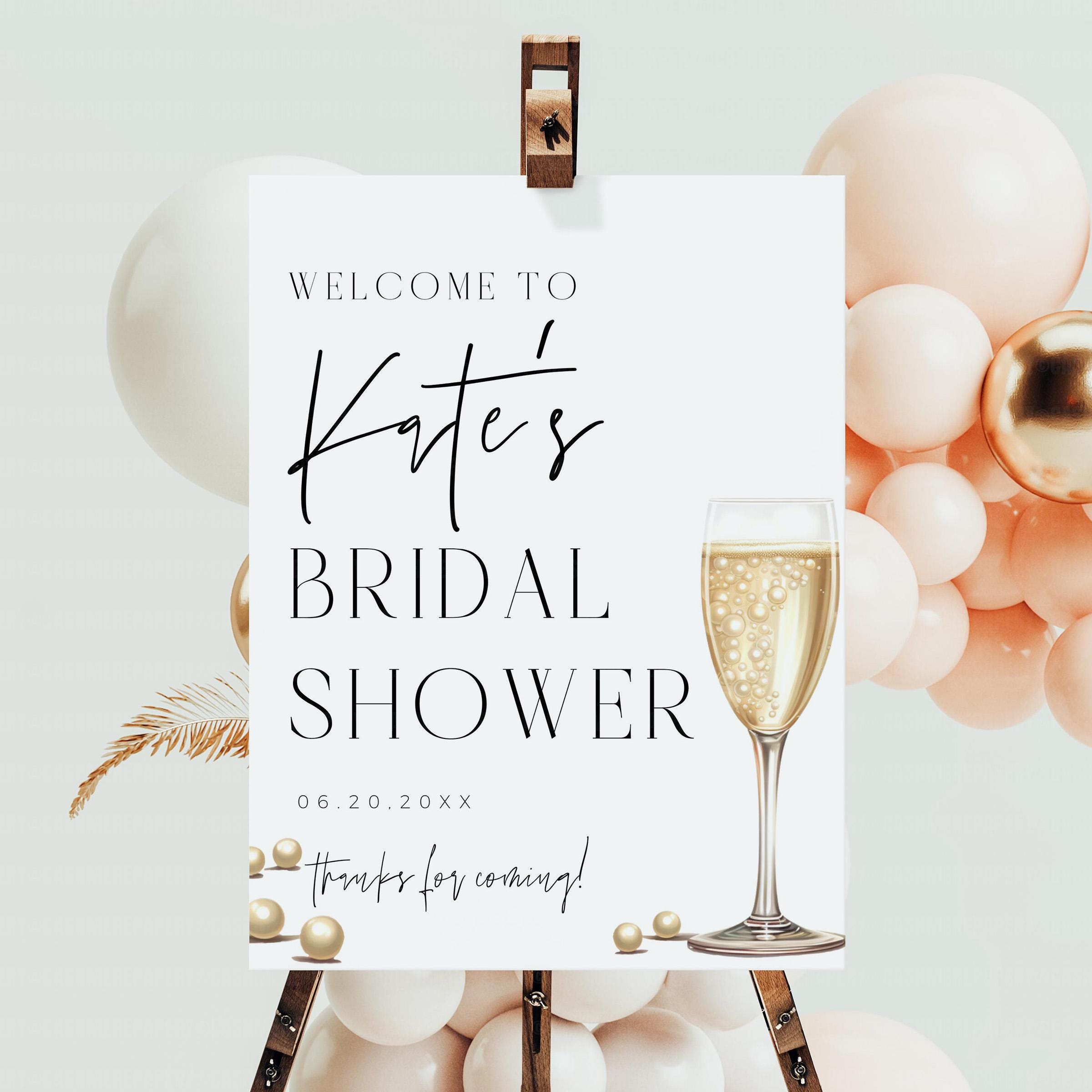 Champagne Pearls & Prosecco Personalized Bridal Shower Foam Board ...