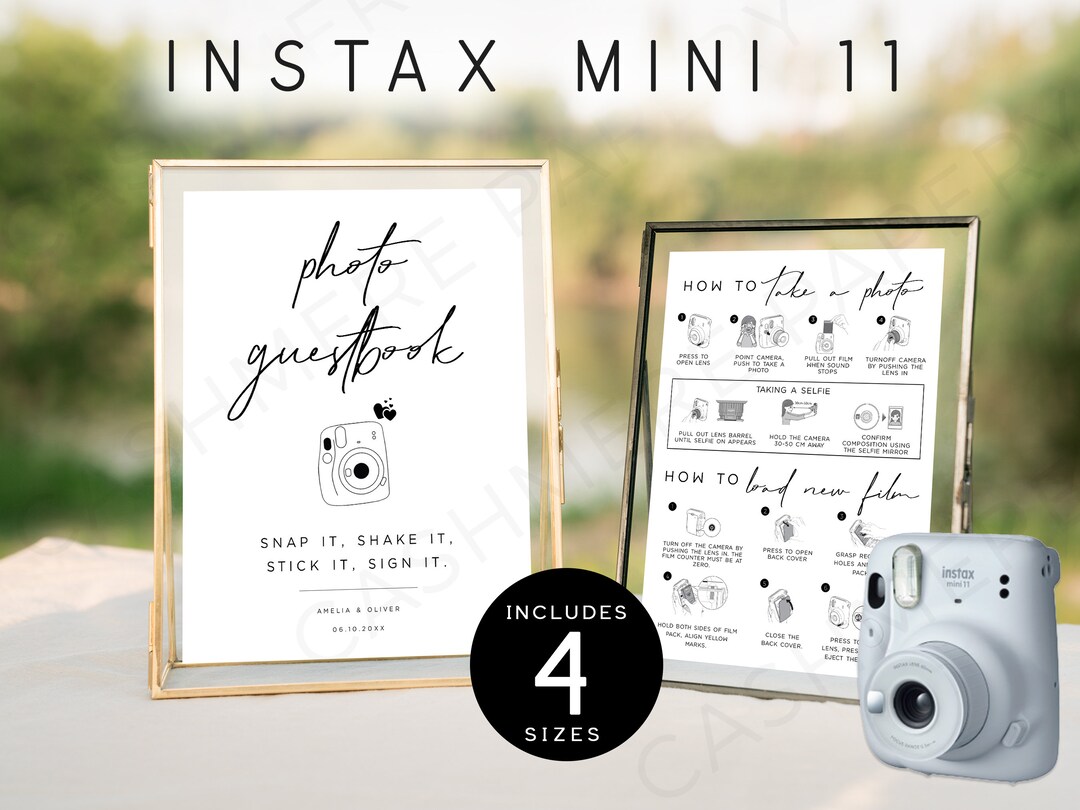 Instax Mini 11 Sign, Editable Wedding Photo Guest Book and Instruction ...