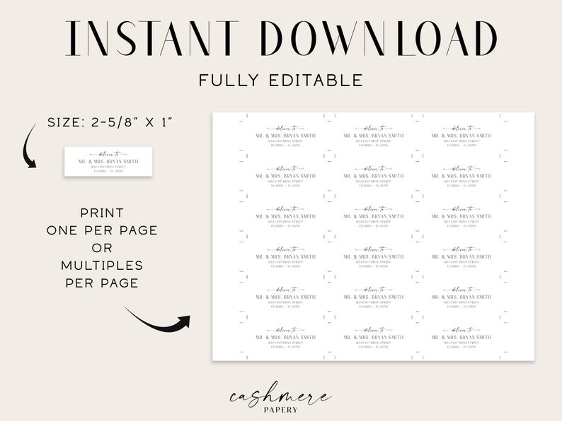 Wrap Around Address Label Template, Wedding Invitation Envelope Address ...