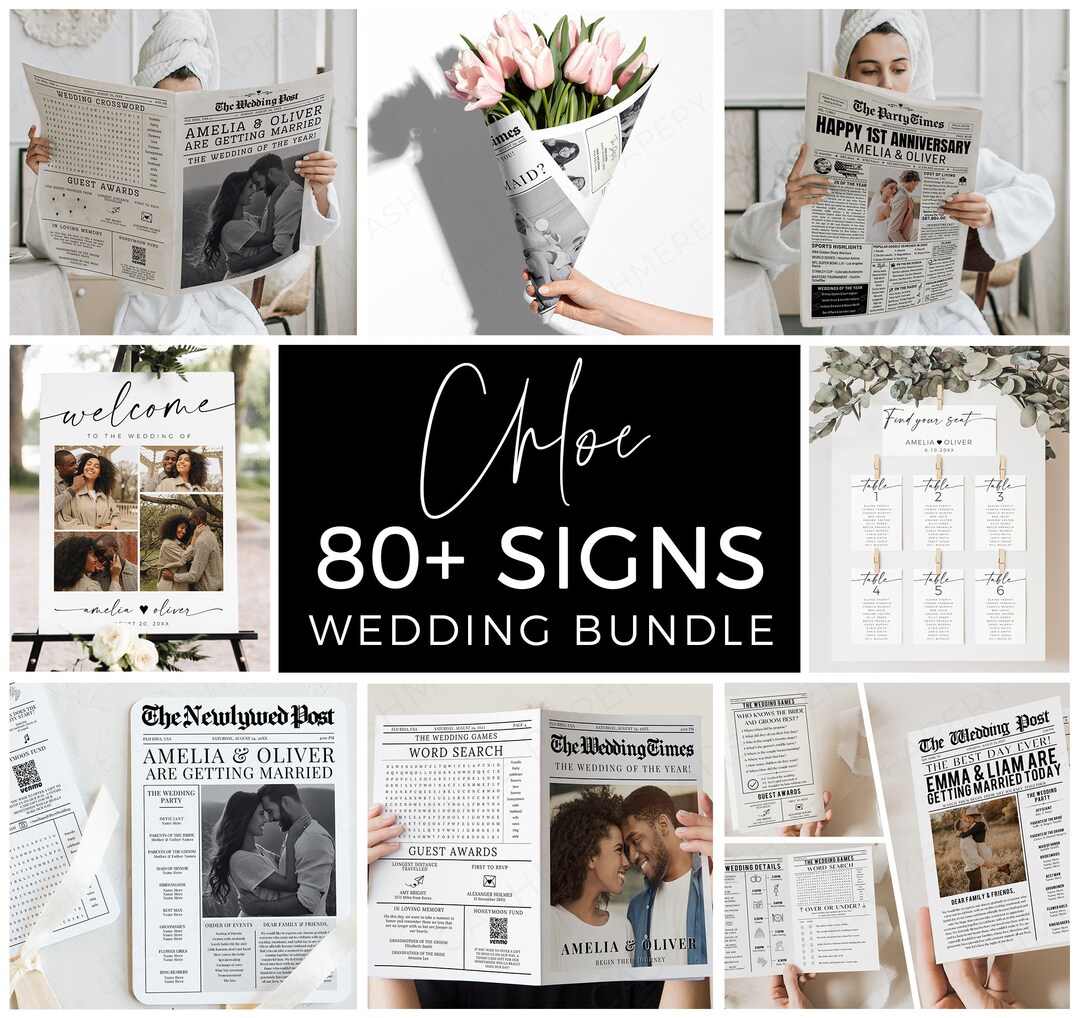 Wedding Downloadable Table Signs Editable, Minimalist Wedding Sign ...