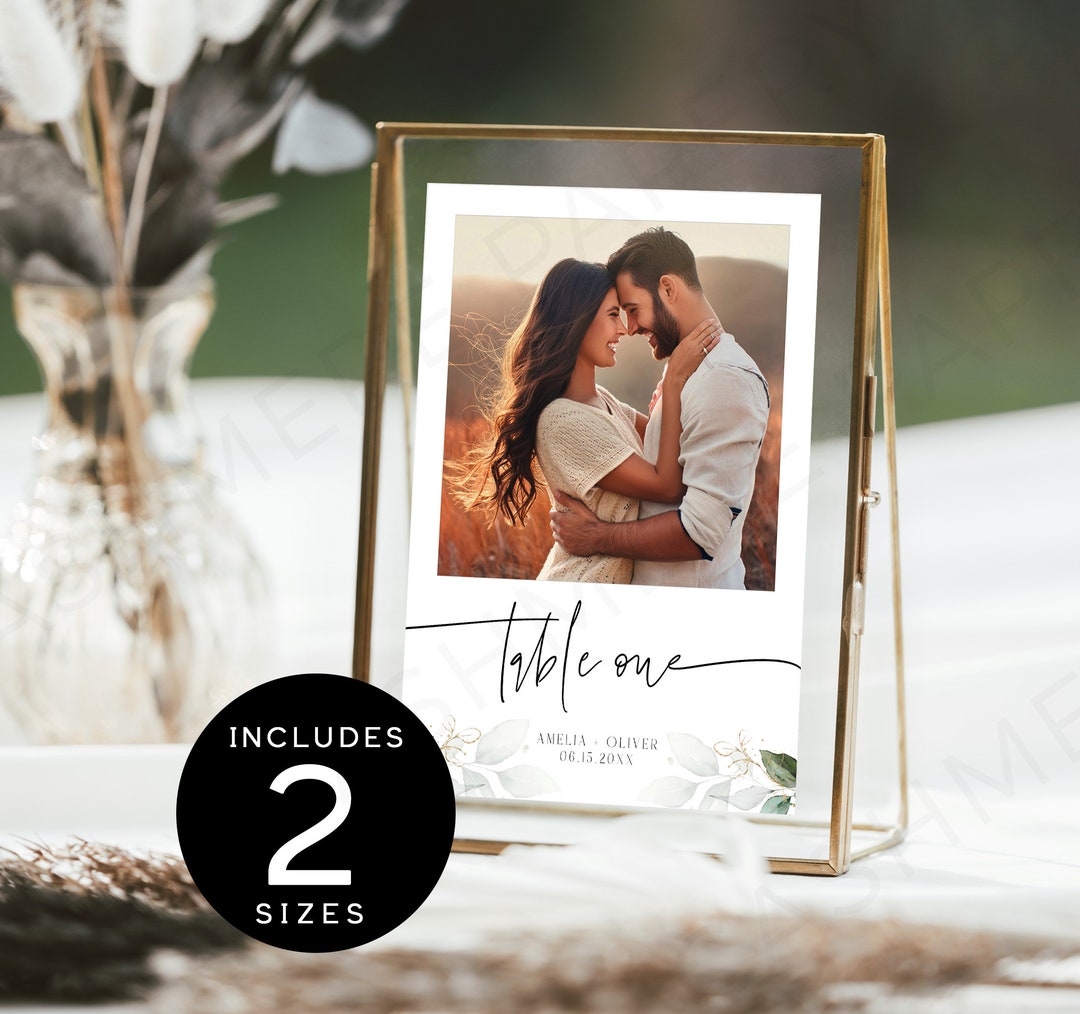 Printable Table Signs With Photo, Editable Wedding Table Number ...