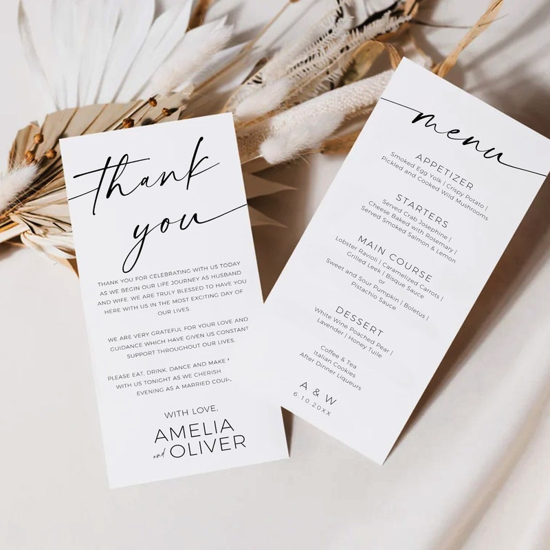 Clear Menu Cards - Etsy