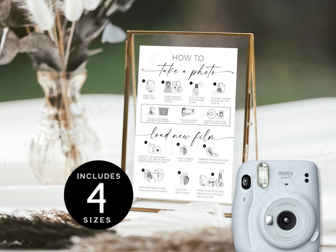 Instax Mini 11 Camera Instructions Sign | How to Load New Film and How ...