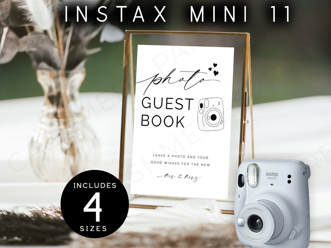 Instax Mini 11 Polaroid Camera Guest Book Calligraphy Signage, Editable ...