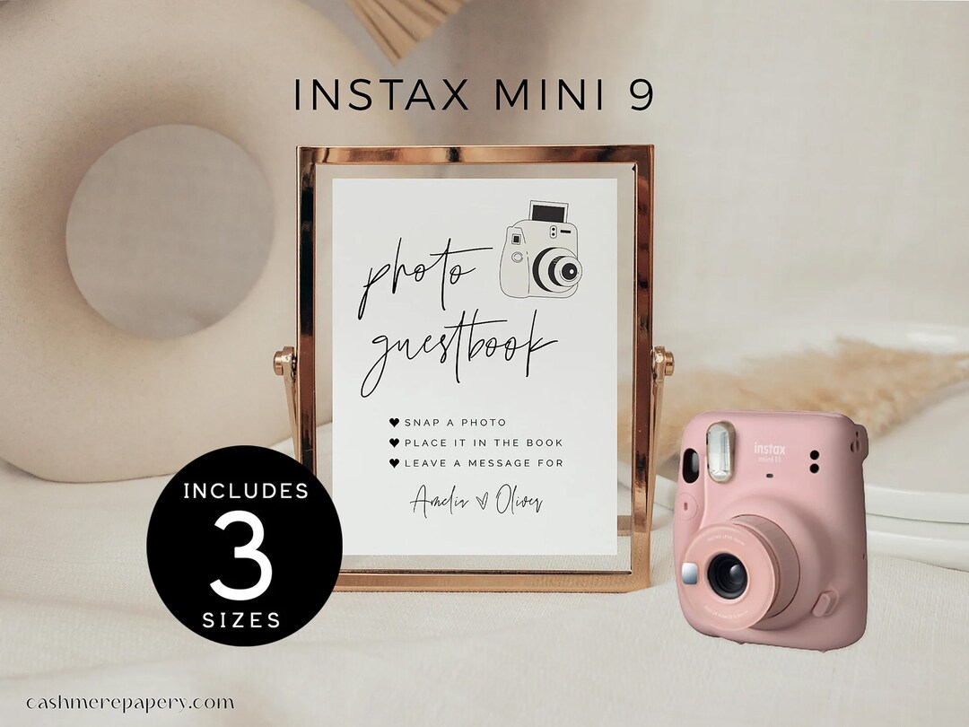 Polaroid Camera Wedding Sign | Instax Mini 9 Photo Guestbook Sign ...