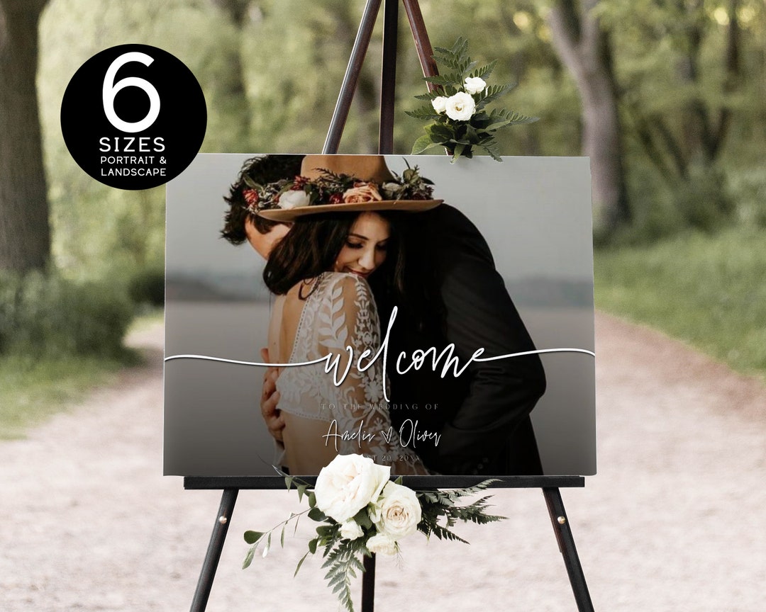 Welcome to Our Wedding Sign With Photo Custom Printable Welcome Signage ...
