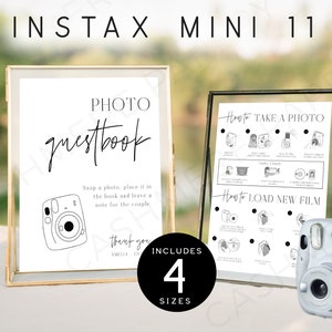 Editable Instax Mini 11 Wedding Polaroid Guest Book Sign Templates ...