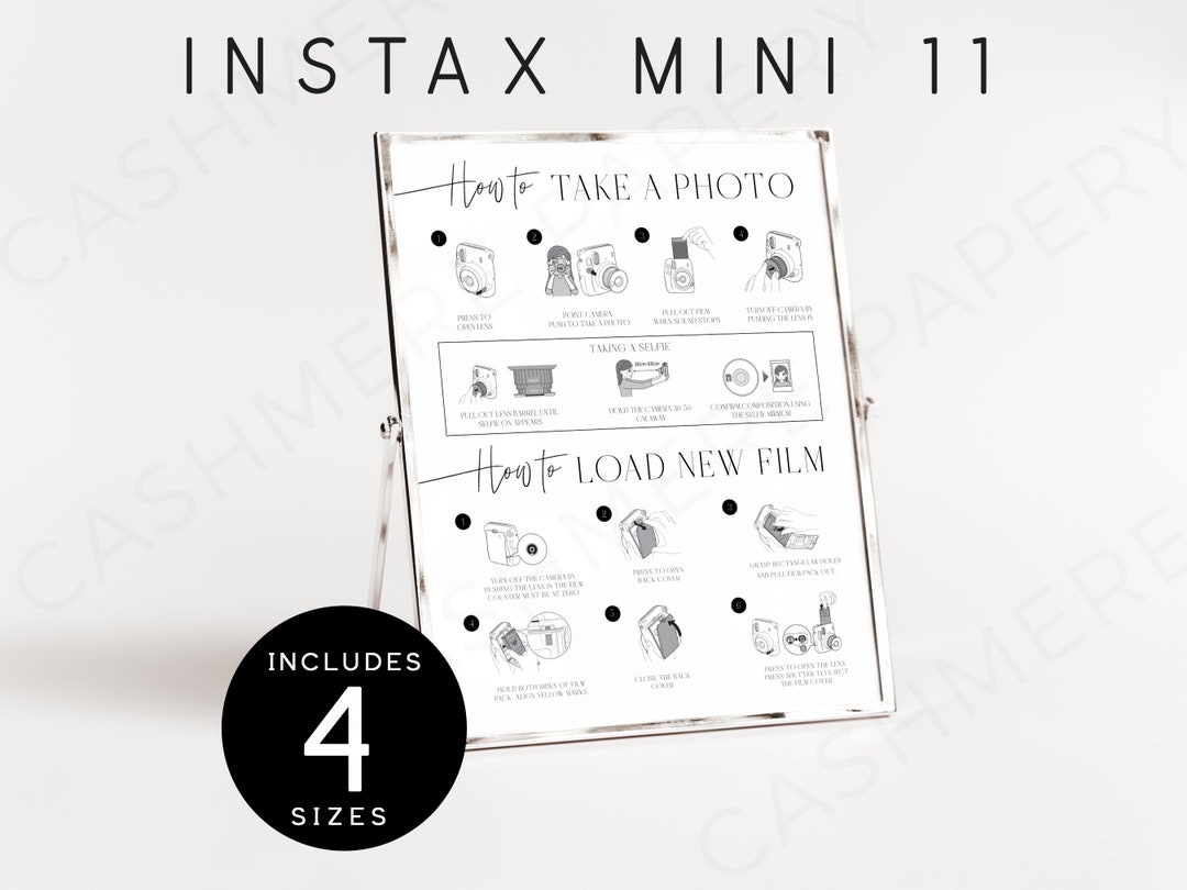 Instax Mini 11 Camera All-in-one Instructions Sign, How to Take Photo ...