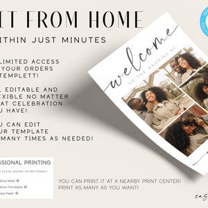 Photo Collage Wedding Welcome Sign | Photo Wedding Rehearsal Sign ...