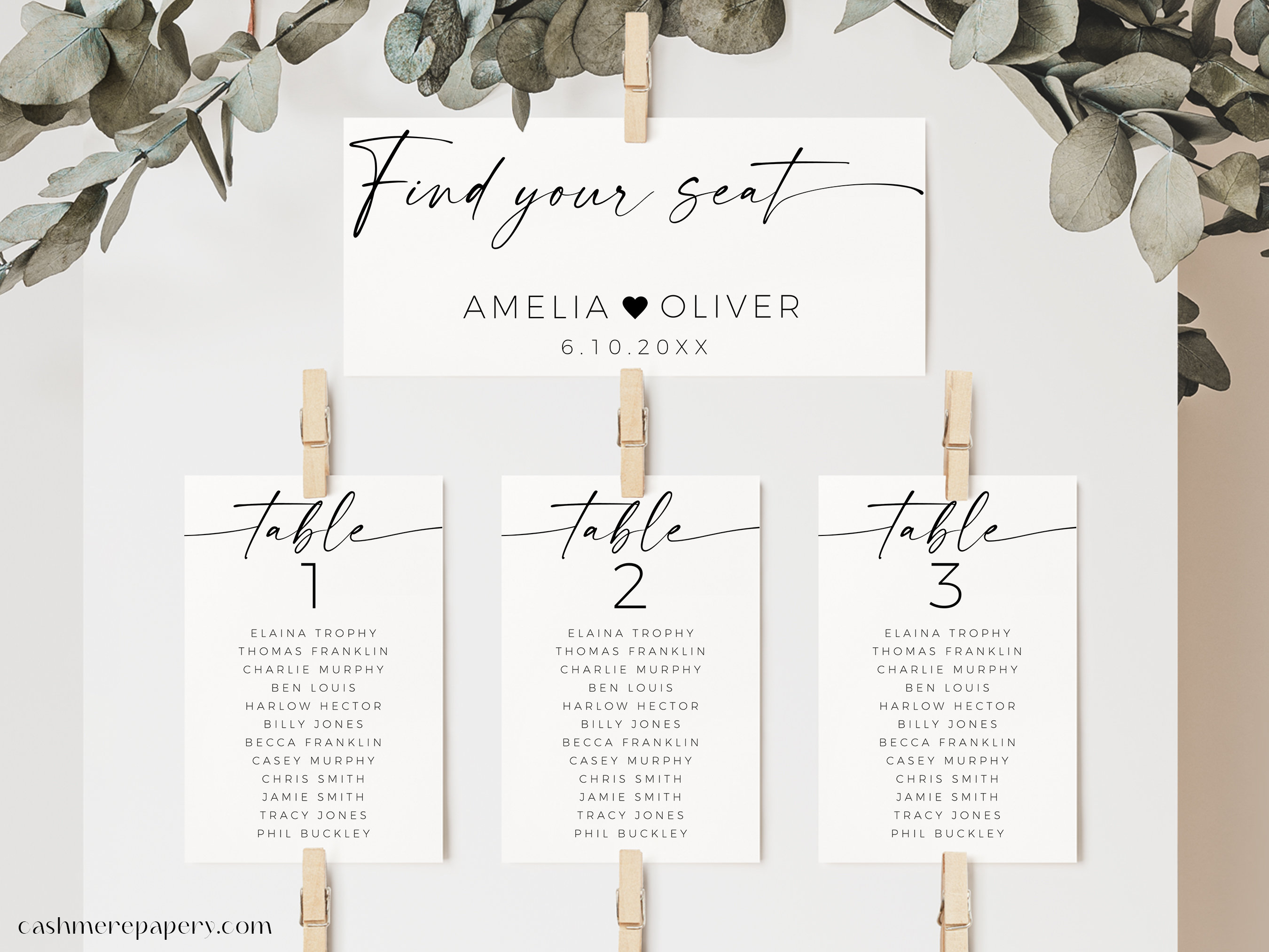 Wedding Seating Chart Template Downloadable Seating Labels - Etsy