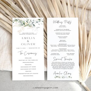 Downloadable Catholic Wedding Program Template | Editable Church ...