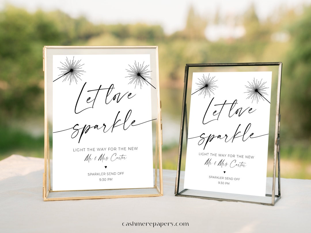 Sparkler Send off Sign | Let Love Sparkle | Sparkle Send off | Editable ...