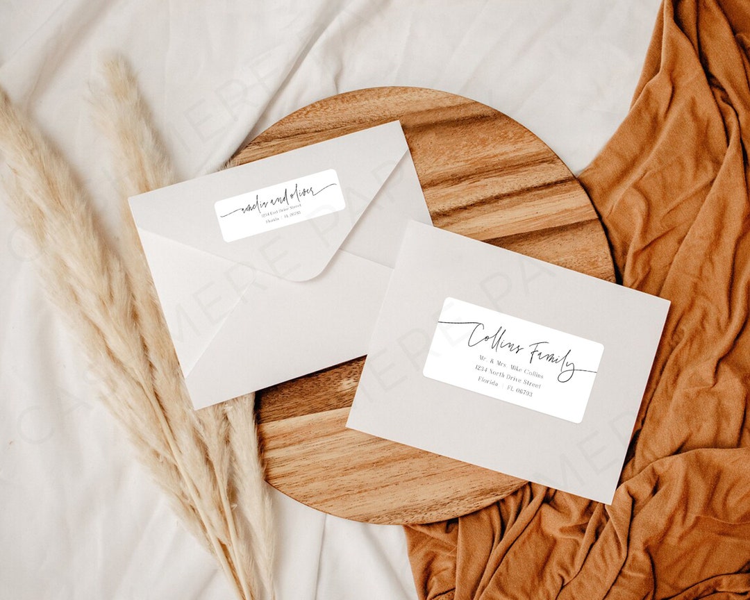 Clear Wedding Guest Address Labels, Modern Invitations Envelope ...