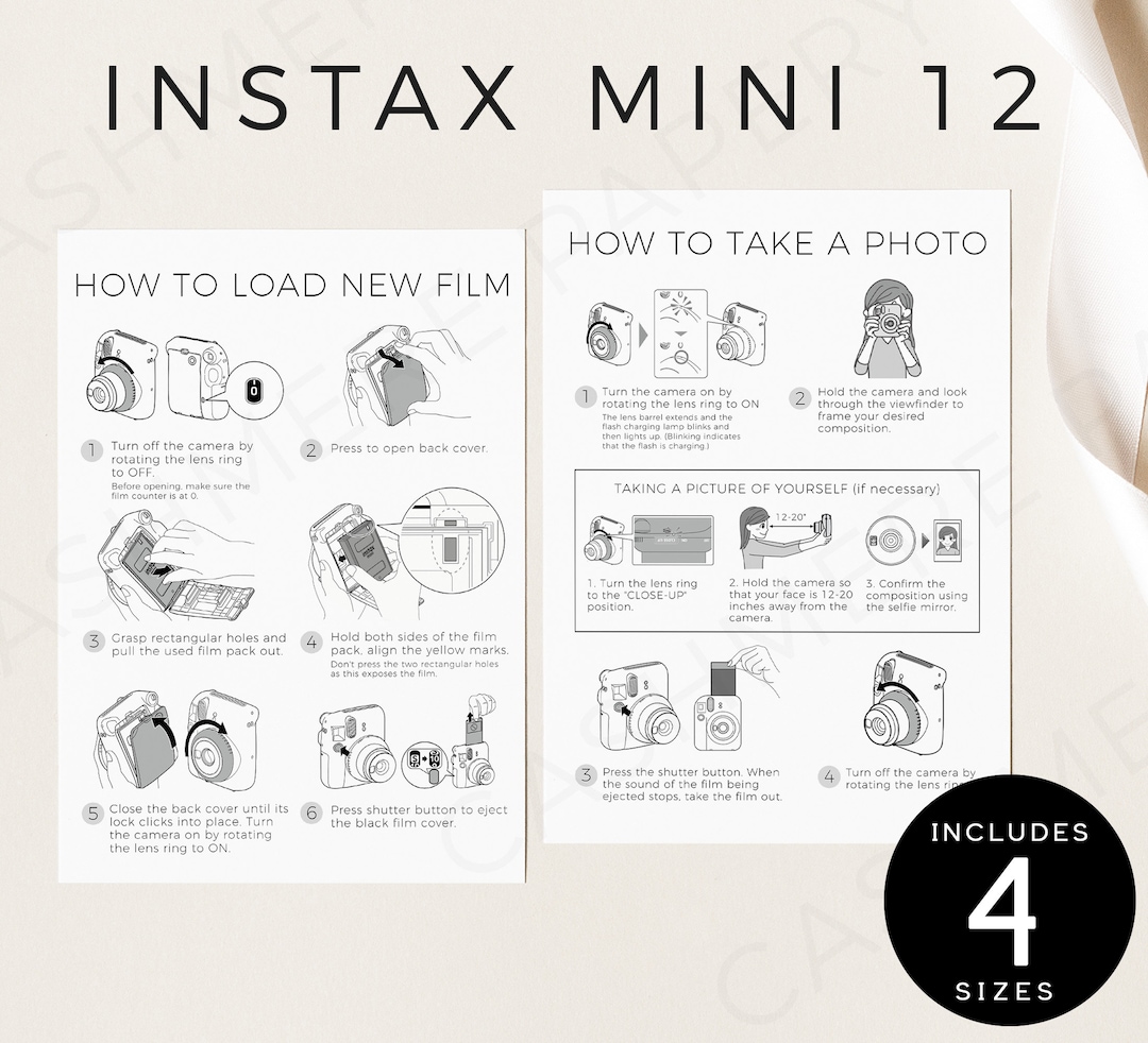 Editable Wedding Instax Mini 12 Camera Instructions Signs, Editable ...