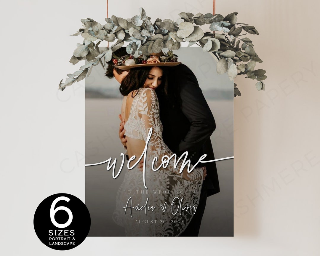 EDITABLE Welcome to Our Wedding Sign With Picture, Photo Sign Wedding ...