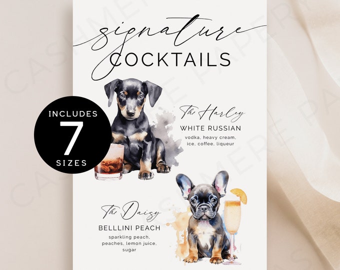 Signature Cocktails for Wedding Drink Menu Wedding Cocktail Names for ...