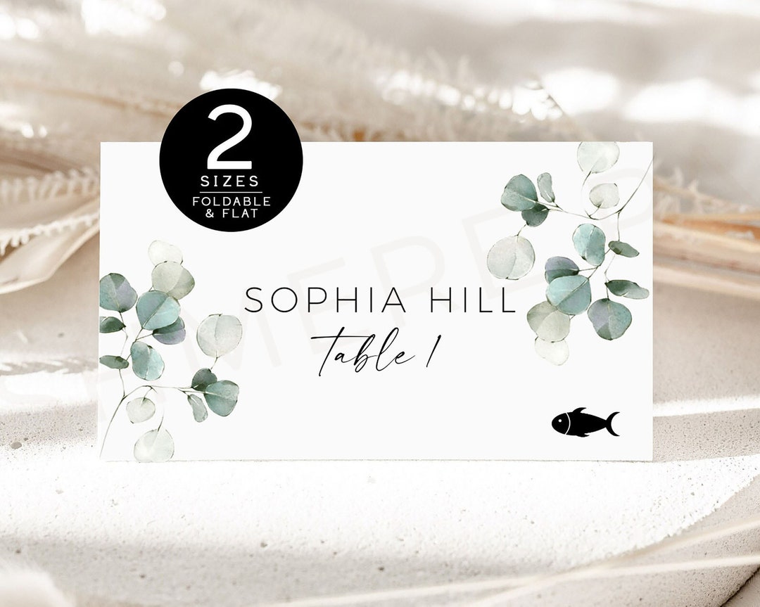 Place Card Food Option, Wedding Place Card With Food Icon, Name Place ...