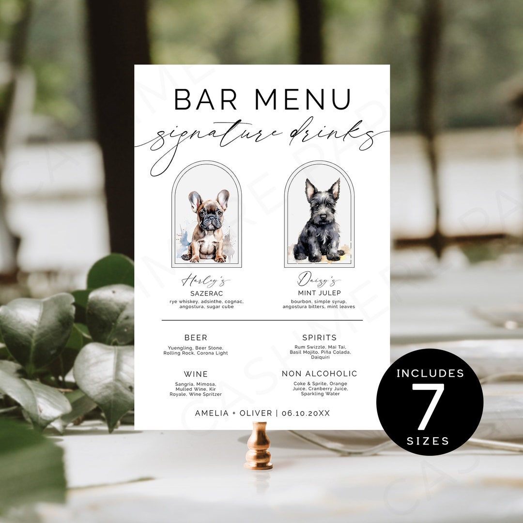 Signature Drink Sign Animal, His and Hers Signature Drink Sign Dog ...