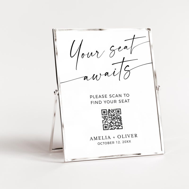 Find Your Seat Qr Sign - Etsy