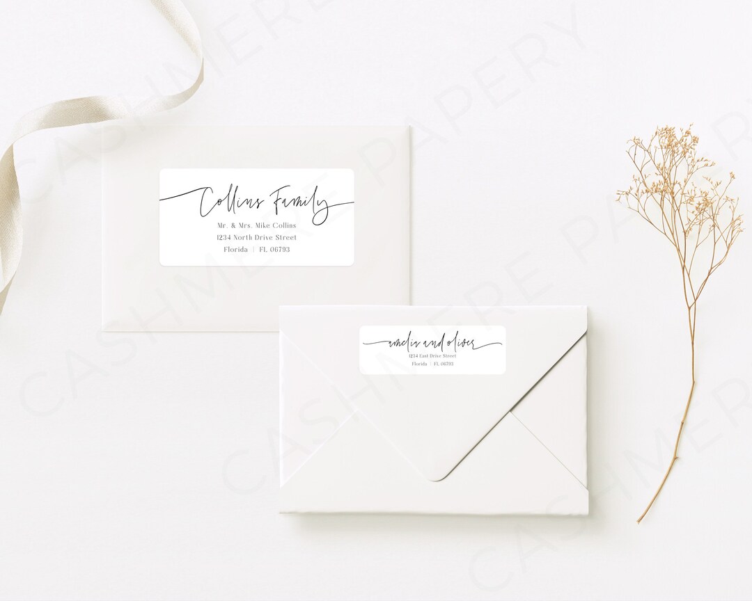 Classy Address Labels Minimalist Wedding Template, Envelope Addressing ...