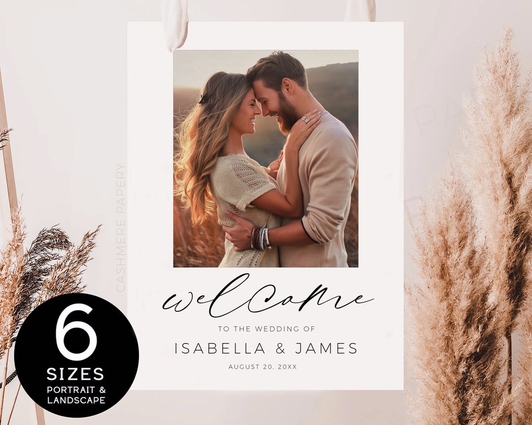 Welcome to Our Wedding Sign With Picture | Rehearsal Dinner Reception ...