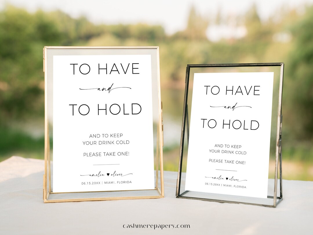 Minimalist Wedding Blanket Sign Template | to Have and to Hold and Keep ...