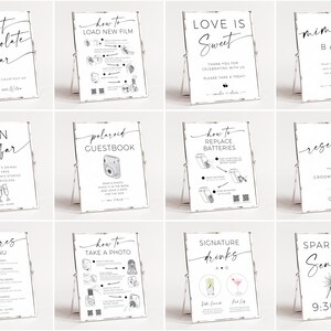 Minimalist Wedding Sign Bundle Modern Wedding Signs Bundle Editable ...