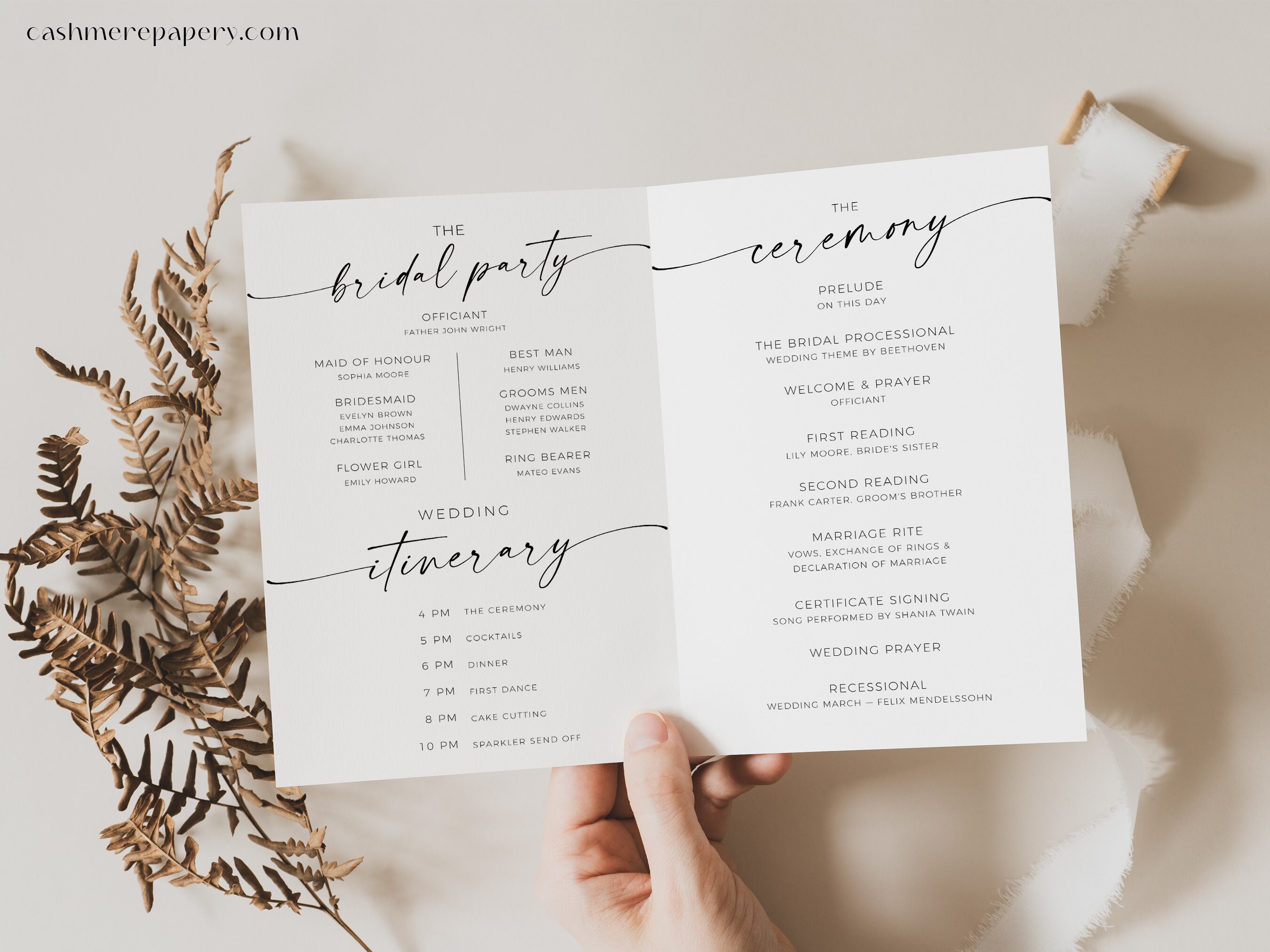 Church Wedding Program Template Editable Catholic Mass - Etsy