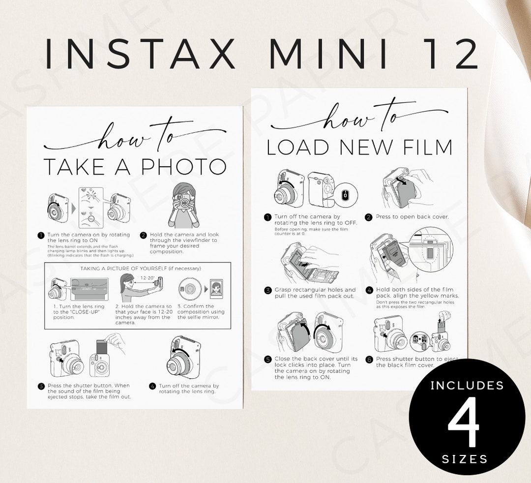Instax Mini 12 Polaroid Camera How to Load Film & How to Take Photo ...
