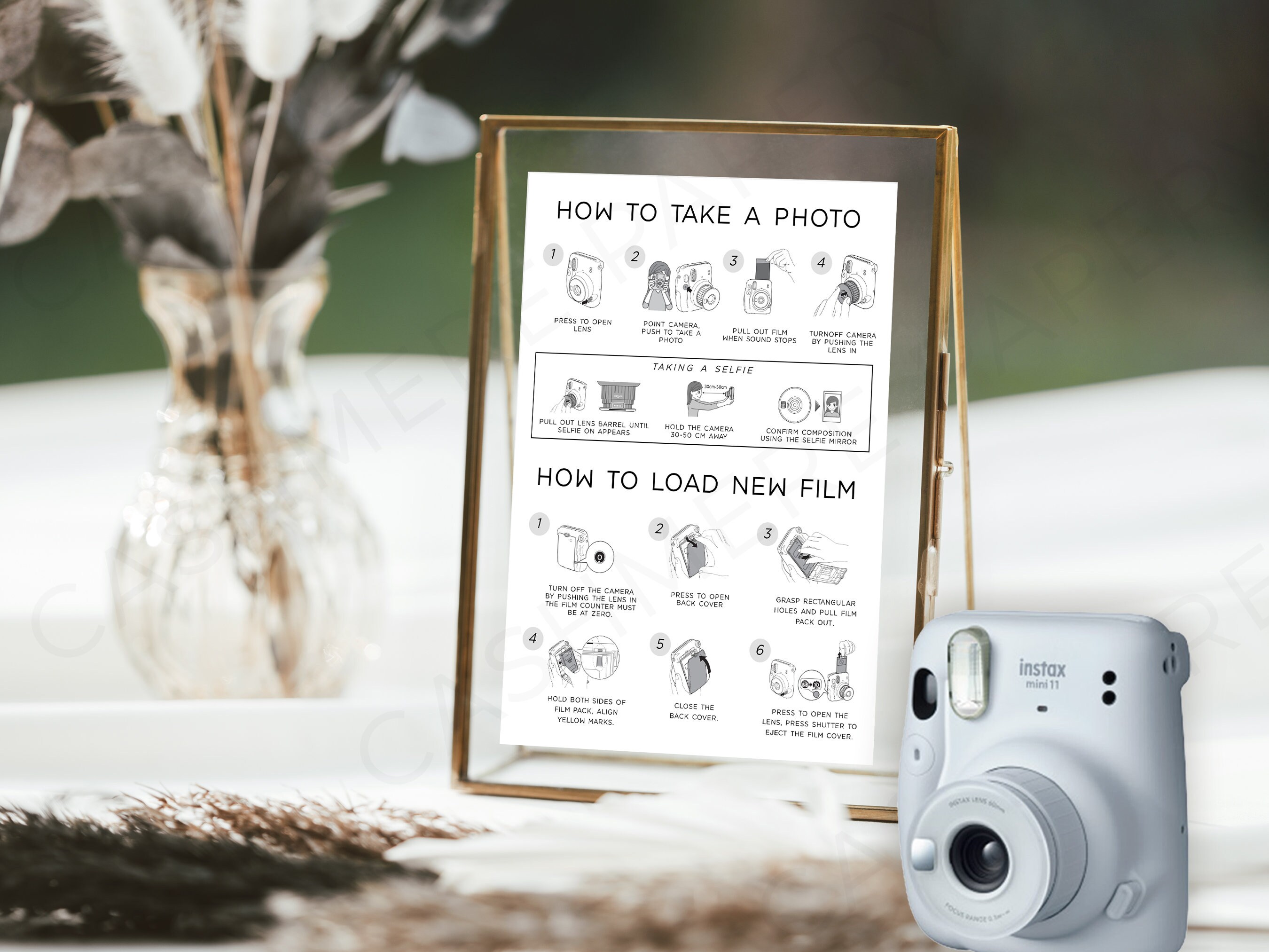 Instax Mini 11 Camera All-in-one Instructions Sign How to - Etsy