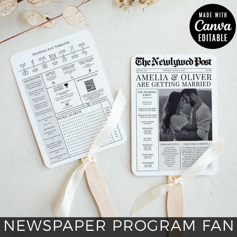 Wedding Fan Template - Etsy