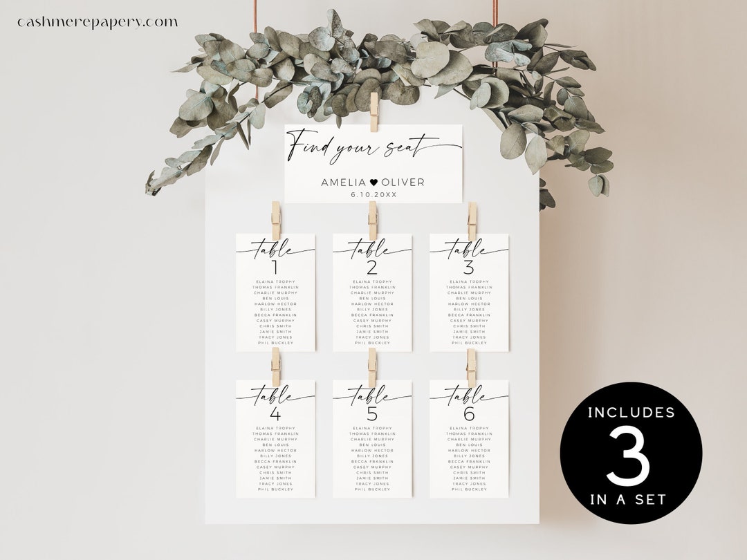 Wedding Seating Chart Template Downloadable Seating Labels Template ...