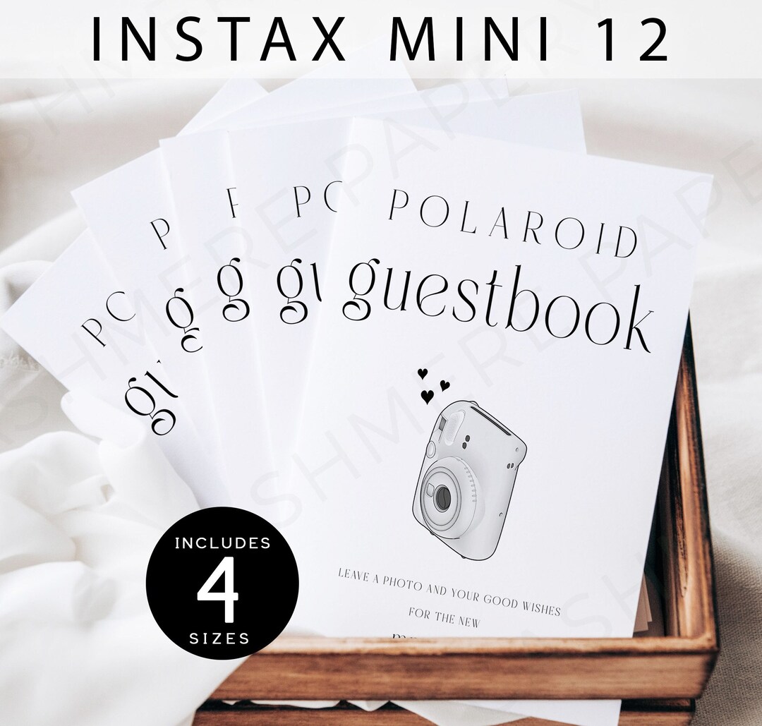 Polaroid Camera Guest Book Sign, Modern Wedding Editable Photo ...