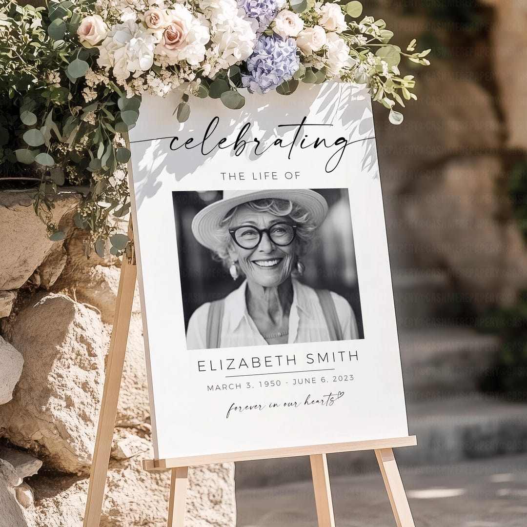 Printed + Shipped Funeral Welcome Sign, Celebration of Life Large Sign ...