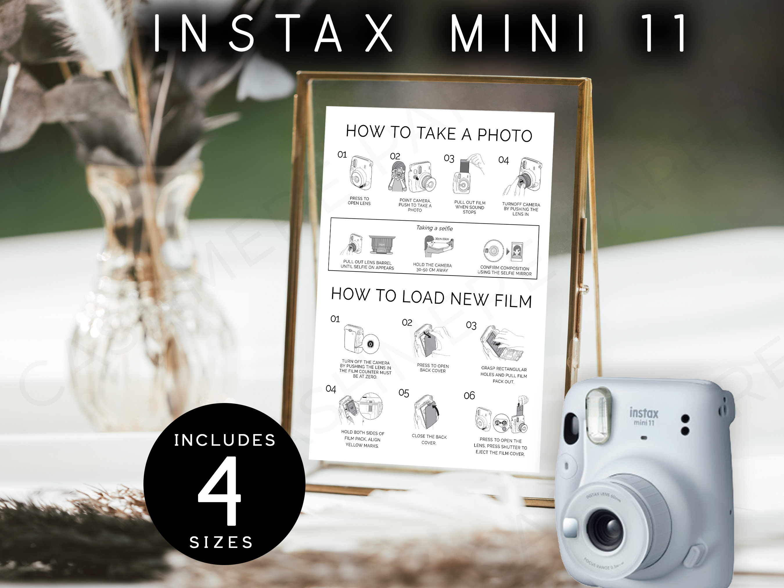 Editable Instax Mini 11 Instructions Instant Download How to - Etsy UK