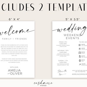 Template for Wedding Welcome Letter to Guests, Modern Destination ...