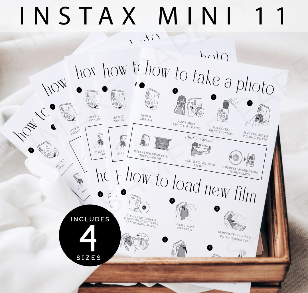Editable Instax Mini 11 Camera All-in-one Instructions Sign Template ...
