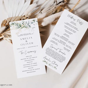 Downloadable Catholic Wedding Program Template | Editable Church ...