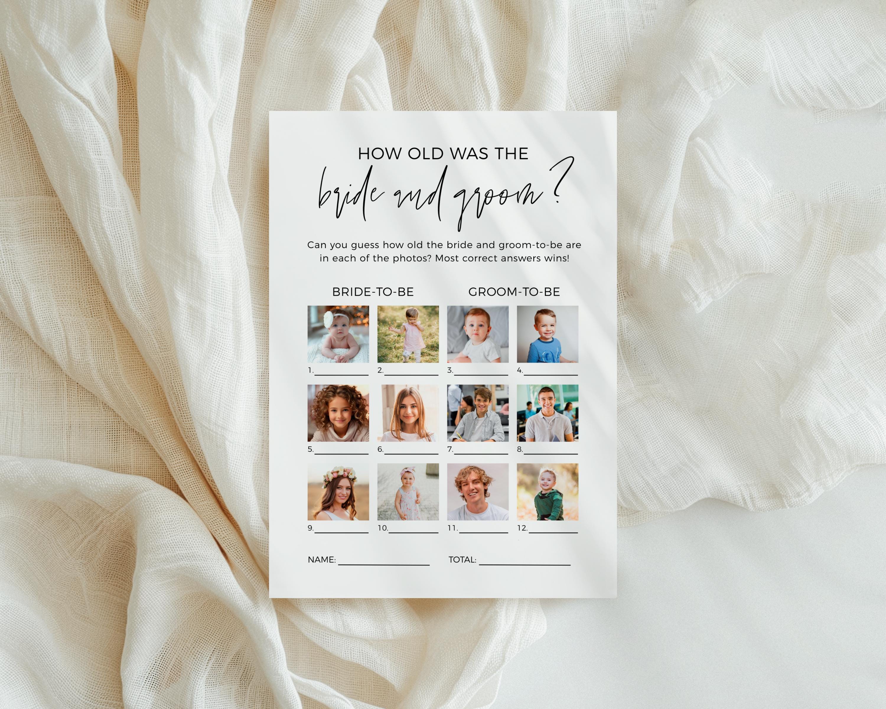Minimalist Guessing Game for Bridal Shower, Editable Bridal Shower Game ...