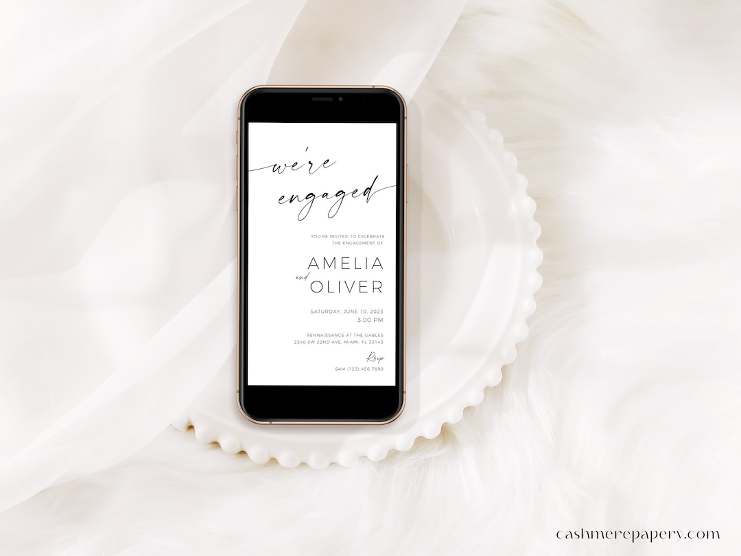 Electronic Engagement Party Invitations, Modern Engagement Invite ...