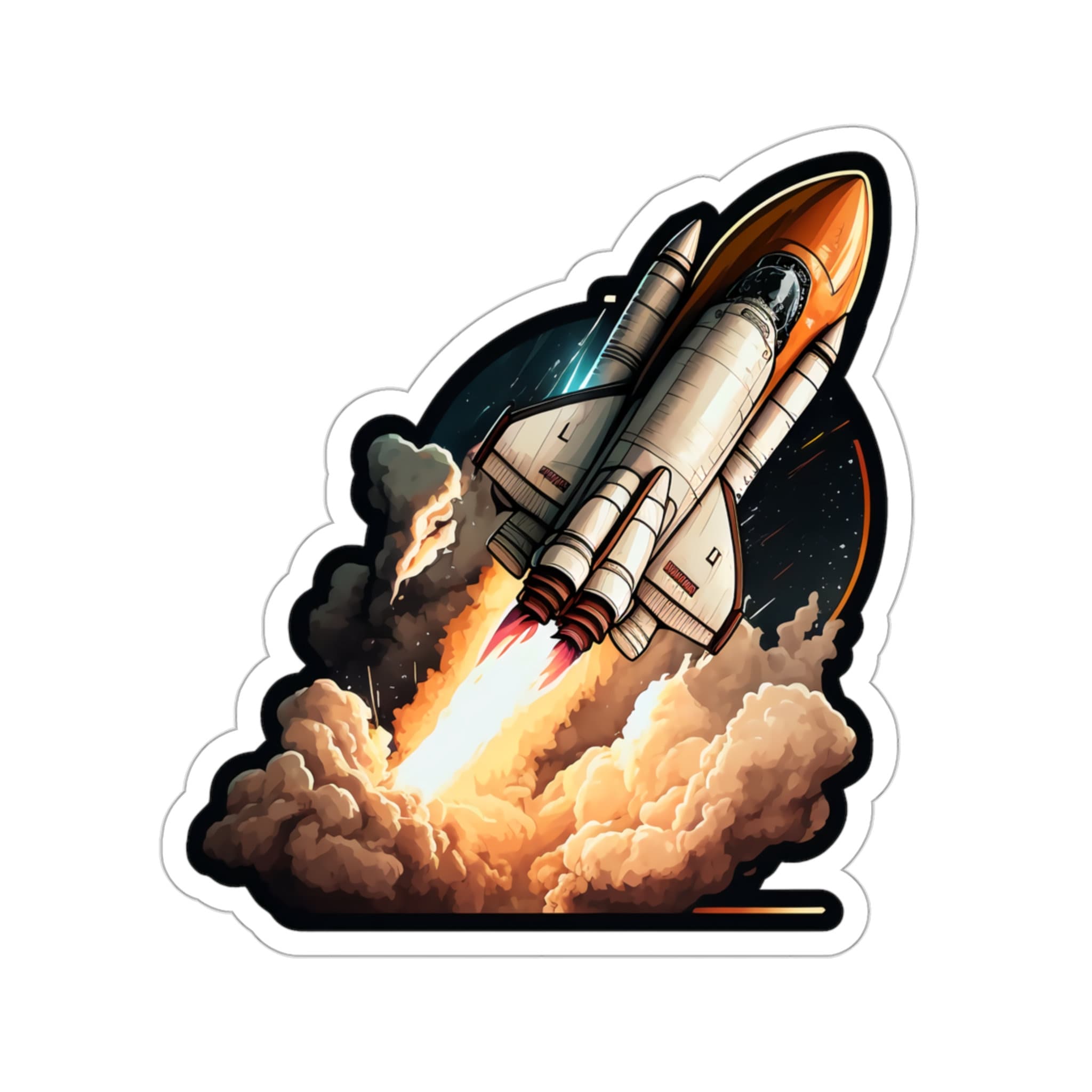 Spaceship Rocket Space Sticker for Your Laptop Fridge Water Bottles and ...