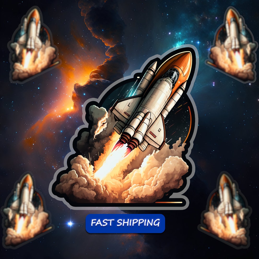 Spaceship | Rocket | Space | Sticker for Your Laptop | Fridge | Water ...