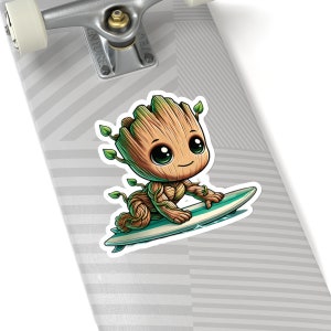 Cute Groot on Surf Board | Sticker for Your Laptop | Fridge | Water ...