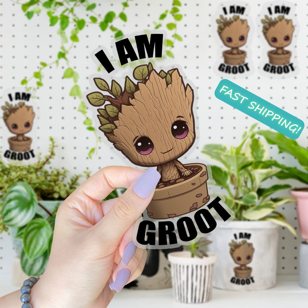 Cute Little Groot | Sticker for Your Laptop | Fridge | Water Bottles ...
