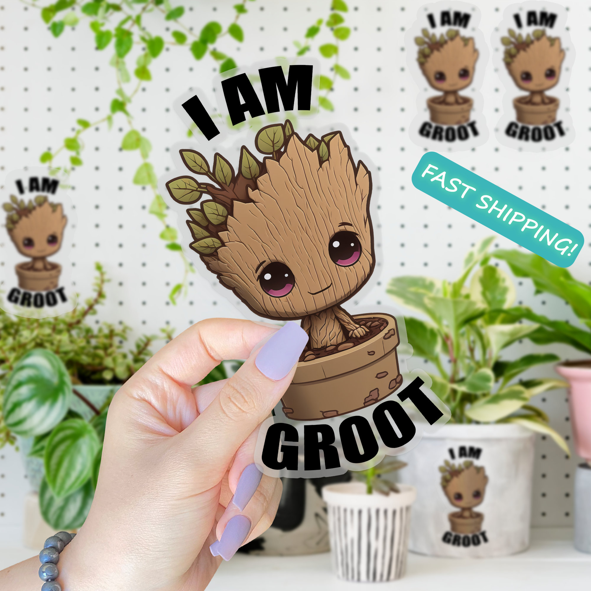 Cute Little Groot | Sticker for Your Laptop | Fridge | Water Bottles ...