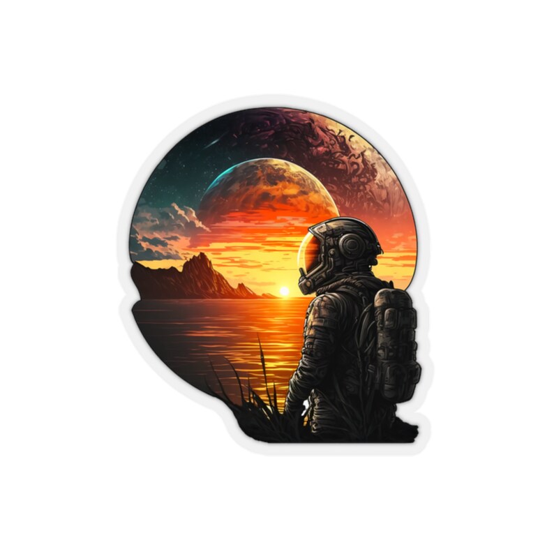 Space Man Sticker for Your Laptop Fridge Water Bottles - Etsy