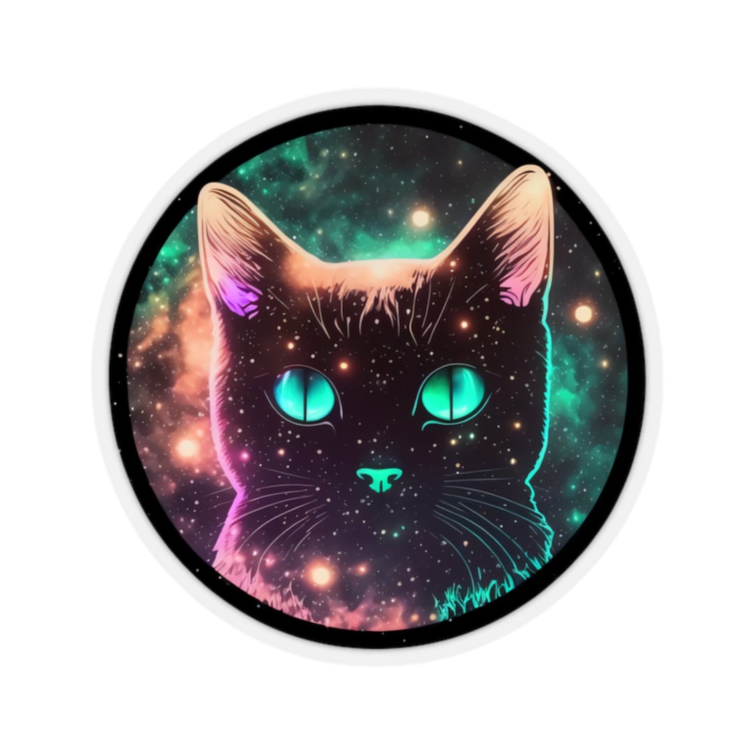 Cute Galaxy Cat | Sticker for Your Laptop | Fridge | Water Bottles and ...