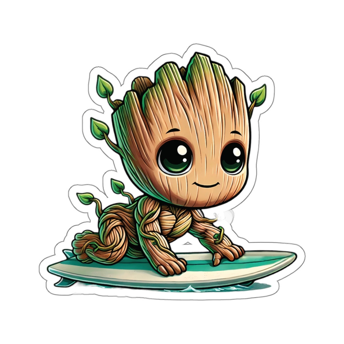 Cute Groot on Surf Board | Sticker for Your Laptop | Fridge | Water ...